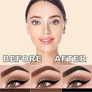 QIUFSSE Waterproof Eyebrow Pencil Dark Brown Brow Pencil Set For Marking,Filling and Outlining,Eyebrow Tattoo Makeup Microblading Supplies Kit,5Pcs Microblading Eyebrow Pen with Eyebrow Stencil Eyebrow Tool