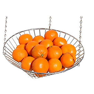 DecoBros Hanging Fruit Basket 3-Tier, Chrome