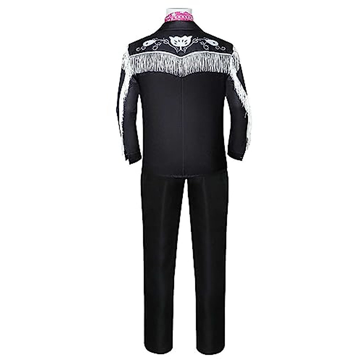 Cekalue Men's Ken Cowboy Costume Margot Robbie 70s 80s Disco Cowgirl Outfit Women Halloween Pink Flare Pants Hat Suit