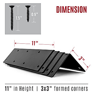 TIMOSA Raised Garden Bed Corner Brackets for 12''-16'' H Bed, Metal Garden Corner Bracket Resistant,Rust Metal Bed Corner Bracket Connectors for Furniture (8pack -Black)
