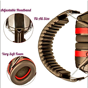 Tvoip 35dB Highest NRR Safety Ear Muffs - Professional Ear Defenders for Shooting, Adjustable Headband Ear Protection/Shooting Hearing Protector Earmuffs Fits Adults to Kids