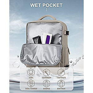 bergsalz Brown Travel Backpack Essentials For Women Men Airline Approved Personal Item Travel Bag Carry On Bag Gym Waterproof Backpack Purse  College Laptop Bag