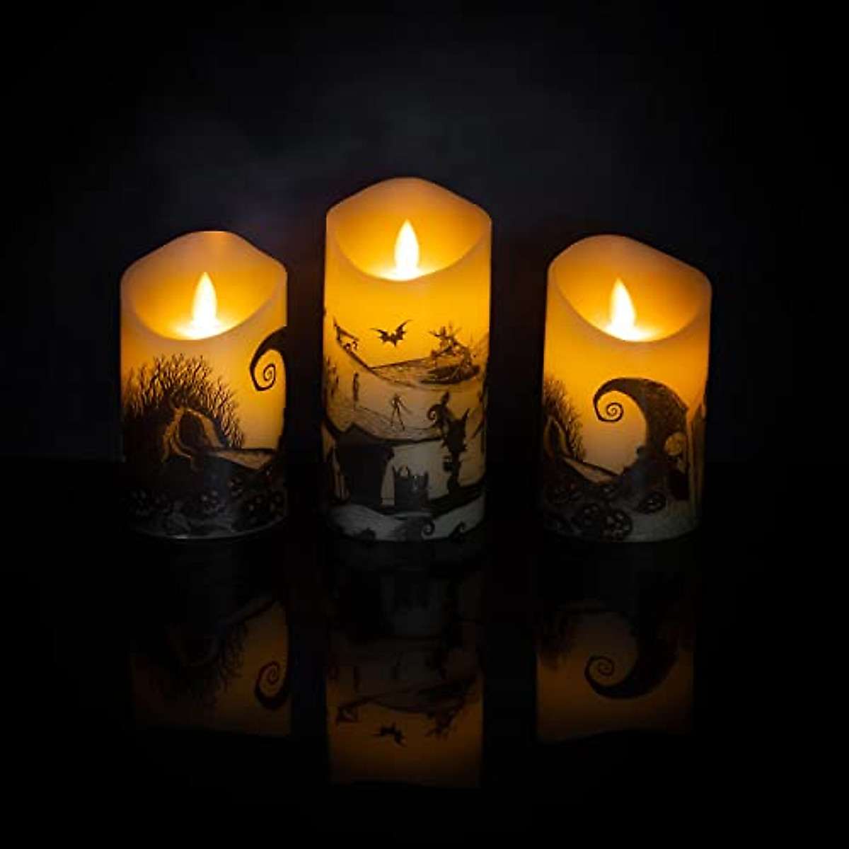 Disney Nightmare Before Christmas LED Flickering Flameless Candles | Set of 3