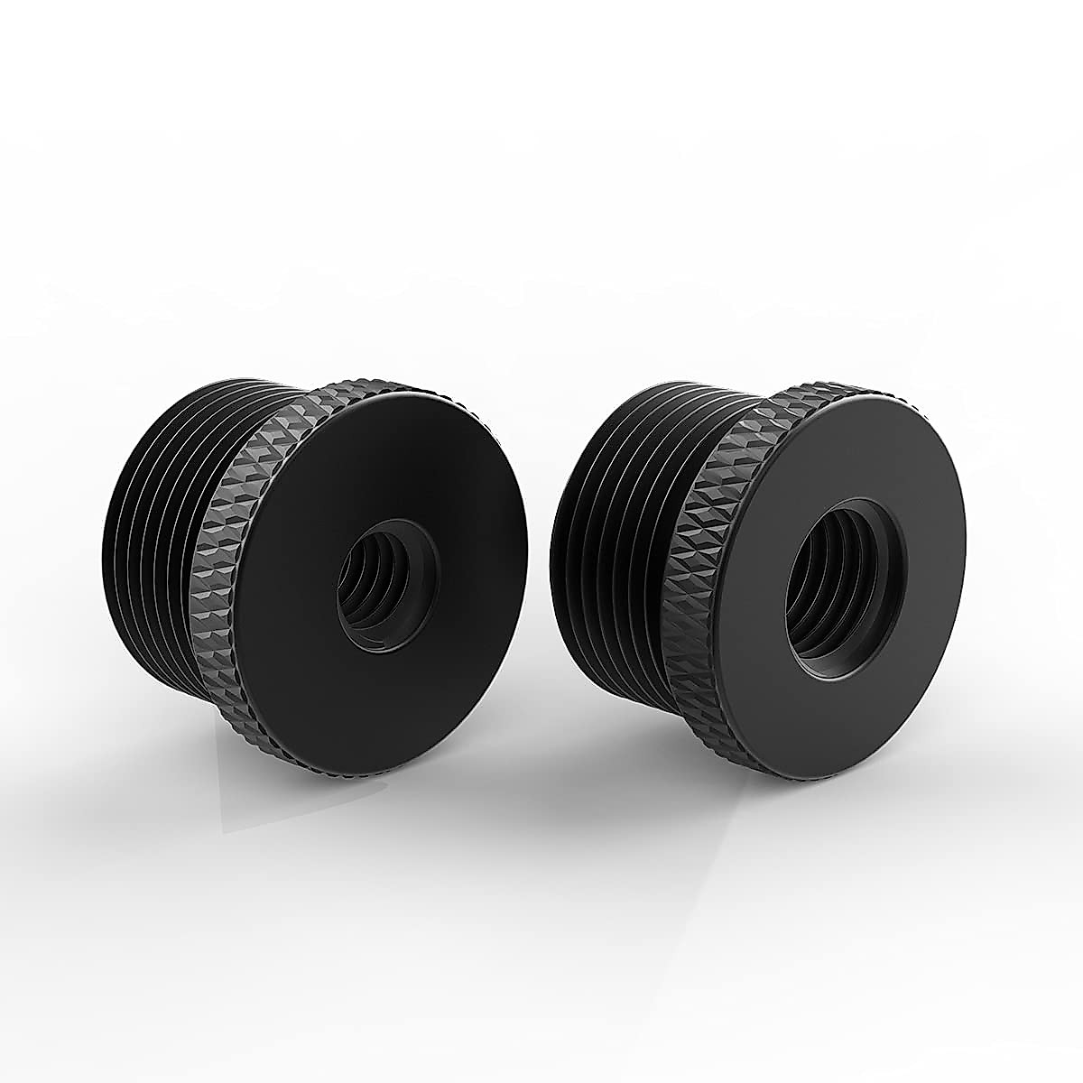 Donuts Mic Stand Adapter 5/8 to 1/4 and 5/8 to 3/8 Adapter Combo Pack Mic Thread Screw Adapter Microphone Stand Adapter to Tripod Adapter,Black