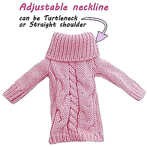 BJDBUS Pink Winter Turtleneck Sweater Clothes for 11.5 inch Girl Doll Accessories