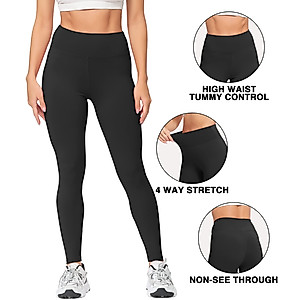 Natural Feelings Buttercloud High Waisted Leggings for Women Ultra Soft Stretch Opaque Slim Yoga Leggings,2-Pack,Black,L-XL