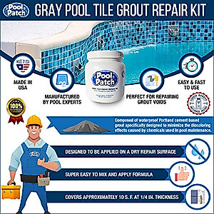 Pool Patch Gray Pool Tile Grout Repair Kit, 3-Pound, Gray
