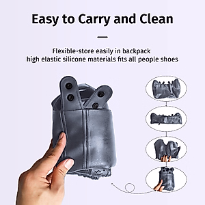 iCreek Waterproof Shoe Cover Galoshes Overshoes Men and Women Motorcycle Boot Rain Covers Easy Cleaning Heavy Duty Over Rubber Work Rubber Overshoe, Grey，XL