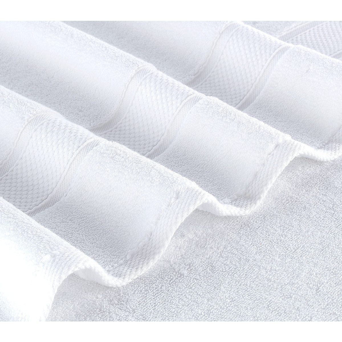 NOVA Luxury Linen - Hotel Quality Turkish Towel Set for Bathroom (4 Pcs Hand Towel Set, Pure White)