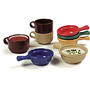 Carlisle FoodService Products Soup Bowl with Handle for Catering, Buffets, Restaurants, San, 8 Ounces, Yellow