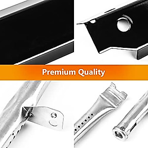 Hisencn Replacement Parts Grill Burner, Heat Plate Shield, Grill Grates for Dyna-Glo 3 Burner Open Cart Propane DGC310CNP-D, DGC310RNP-D, DGC310BNP-D, 19 3/5 inch Porcelain Coating Steel Cooking Grid