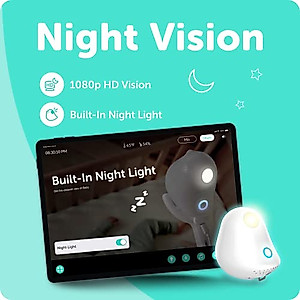 Cubo Ai Plus Smart Baby Monitor and 3-Stand Set | HD Night Vision Camera with A.I. Baby Safety Alerts, Sleep Analytics and Two-Way Audio | iOS, Android and Smart Home Compatible
