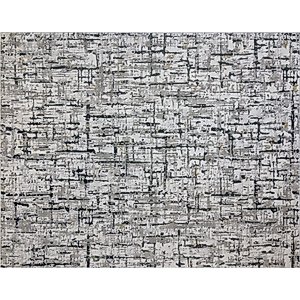 Gertmenian Classic High Low Indoor Woven Area Rugs, Boho Abstract Home Decor, Carpet for Living Room Kitchen Bedroom Entryway Foyer, 8x10 Large, Vintage Abstract Lines Warm Gray, 19833