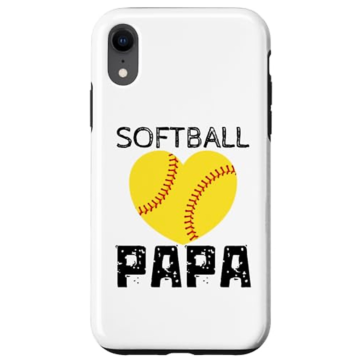 iPhone XR Softball Papa For Men Family Matching Yellow Softball Papa Case