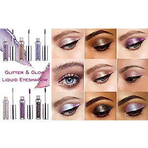 Hotiary Glitter Liquid Eyeshadow Metallic Pigments Shimmer Makeup Metals Gloss for Eyes Eyeliners Sparkling Eye Shadow Shiny Pen Eyeliner Kit Long Lasting Waterproof (12 Colors Set)