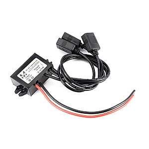 uxcell Power Converter Regulator DC 12V/24V to DC 5V 6A 30W Waterproof Voltage Convert Transformer 3 USB Connector Cable Car Charger
