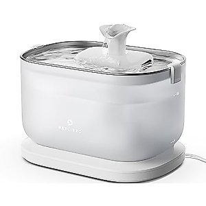 PETLIBRO Cat Water Fountain Stainless Steel with Wireless Pump, 2.5L/84oz Dockstream Automatic Pet Water Fountain for Cats Inside, Easy to Clean, BPA-Free Dog Water Dispenser with Two Flow Modes,White