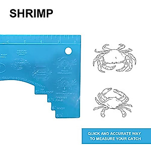 PLIS Dungeness Crab Gauge Measure Multi Shrimp Clam Measuring Tool for Oregon, Washington and California (Blue)