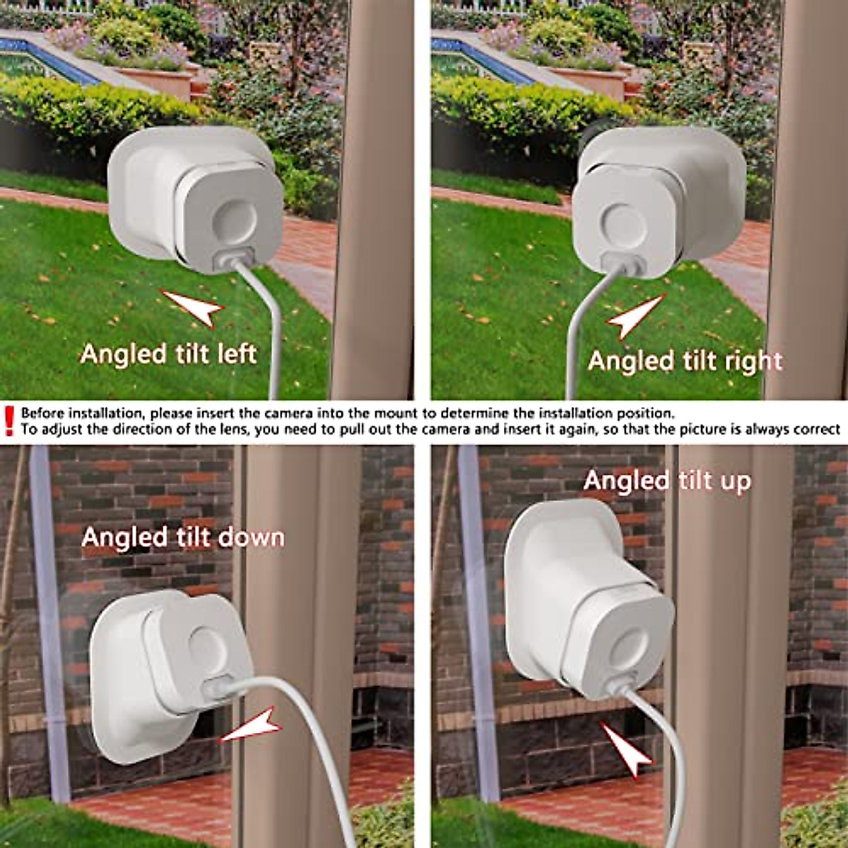 Teccle Angled Window Mount Bracket for Blink Mini, 20 Degrees Tilt (Up/Down/Left/Right), Get Tilt Viewing Angle (Pack of 2)