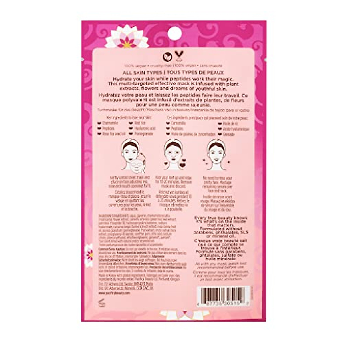 Pacifica Disobey Time Facial Mask - Rose and Peptide 1 Pc
