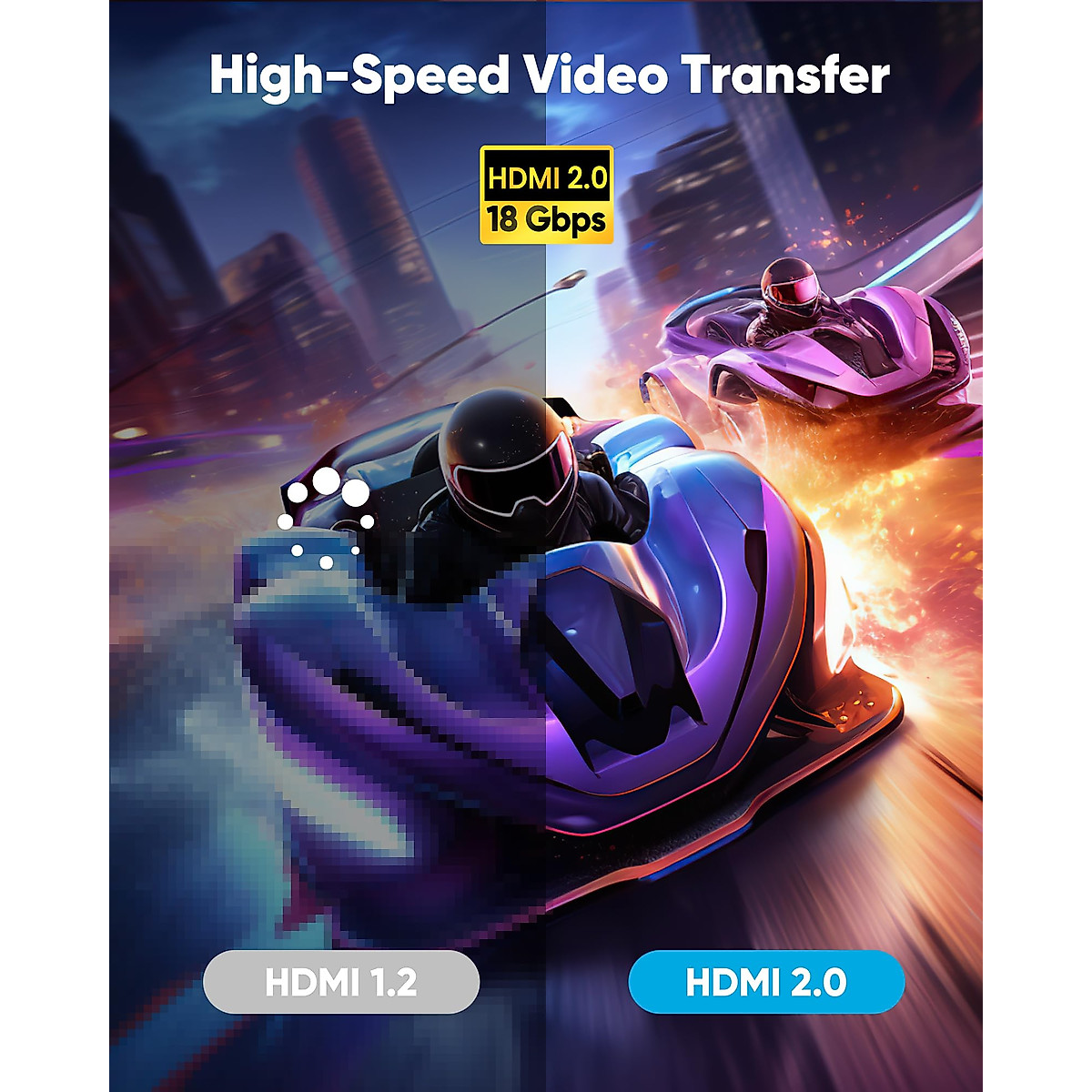 Capshi 4K Long HDMI Cable 25 FT, 18Gbps High Speed in-Wall CL3 Rated HDMI Cord 2.0, 4K HDR,HDR10,HDCP 2.2,ARC,Video 4K Ultra HD,2160p,HD 1080p,3D, Compatible with Roku TV/HDTV/PS5/Blu-ray