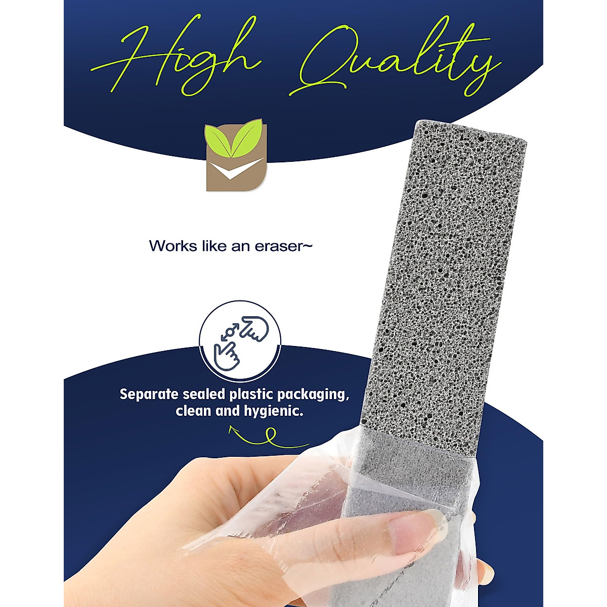 MARYTON Pumice Stone for Toilet Cleaning, Pumice Stick for Removing Hard Water Rings Stains, Buildup, Iron and Rust from Bathtubs, Pool Shower Tiles, Kitchen, Household, 8 Count