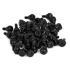 Thumb Screw 50 Pcs Black Knurled Thumb Screws PC Computer Case Thumbscrews M3.5 Thumb Screws Knurled Head Threaded (Color : Black)