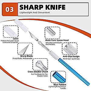 Tanstic 9Pcs A3 A4 A5 Self Healing Sewing Mat with Precision Carving Craft Knife and Blades, Craft Cutting Board Cutting Mat Double Sided Quilting Crafts Mat Table Protector Cut Mat (Green)