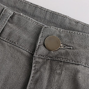 Maiyifu-GJ Men's Ripped Patch Skinny Jeans Distressed Stretch Biker Denim Pencil Pants Tapered Leg Patches Slim Fit Jean (Grey,XX-Large)