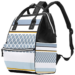Intricate Lines Diaper Bag Backpack Baby Nappy Changing Bags Multi Function Large Capacity Travel Bag