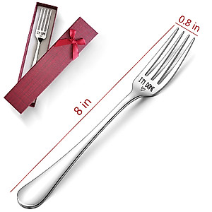PZJIEAN I’m Done Funny Engraved Stainless Steel Fork, Dinner Dessert Fork with Gift Box, Retired Gifts for Coworkers, Teachers, Friend, Boss, Women, Men