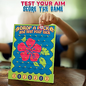 Fun Express Island Hibiscus Disk Drop Game - Great for a Luau Party - 7 Pieces