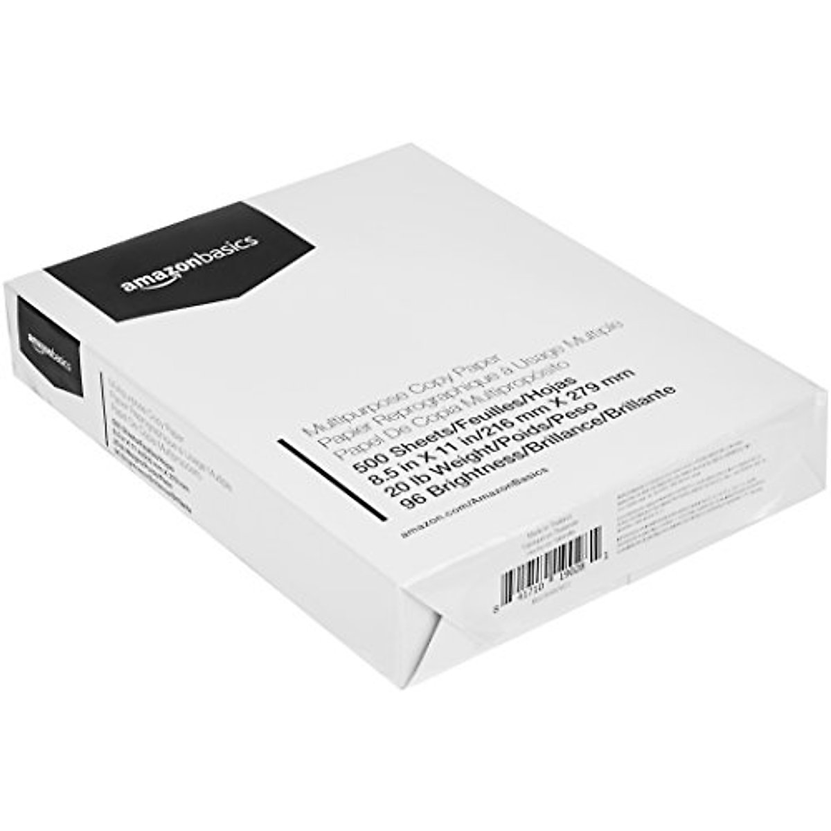 Amazon Basics Multipurpose Copy Printer Paper, 20 Pound, White, 96 Brightness, 8.5 x 11 Inch - 10 Reams (5,000 Sheets Total)