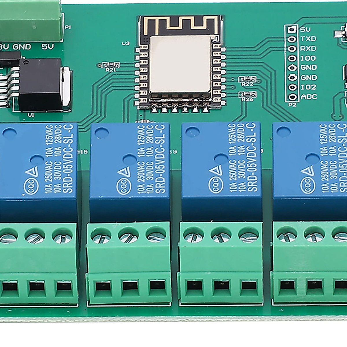 ESP8266 Relay Module, Relay Module 8‑Channel ESP8266 Development Board Development Board with 1 X Relay Module for Smart Home Control