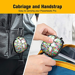 Fintie Case for Powerbeats Pro, Hard EVA Shockproof Portable Full Protective Cover Carrying Bag with Keychain for Powerbeats Pro Wireless Earphones (Love Tree)