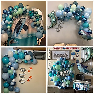 Slate Blue Balloons 60pcs 5inch Small Dark Teal Blue Dusty Blue for Balloon Garland Arch 5'' Round Mini Retro Ocean Sea Blue Latex Balloon for Birthday Party Decoration DIY Bear Baby Shower Wedding