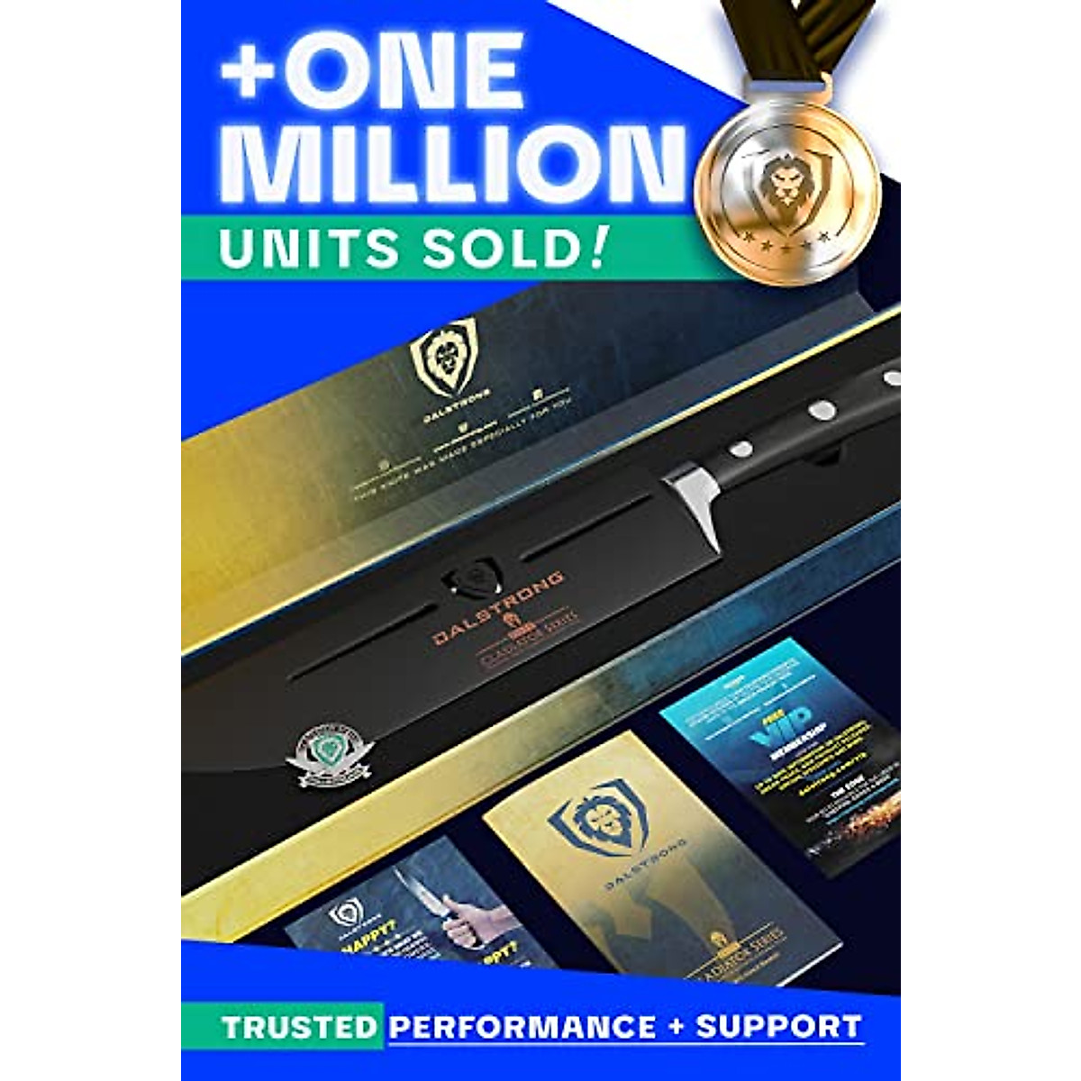 Dalstrong BBQ Pitmaster & Meat Knife - 8 inch - Gladiator Series Elite - Forged High Carbon German Steel - Forked Tip & Bottle Opener - G10 Handle - Sheath Included - NSF Certified