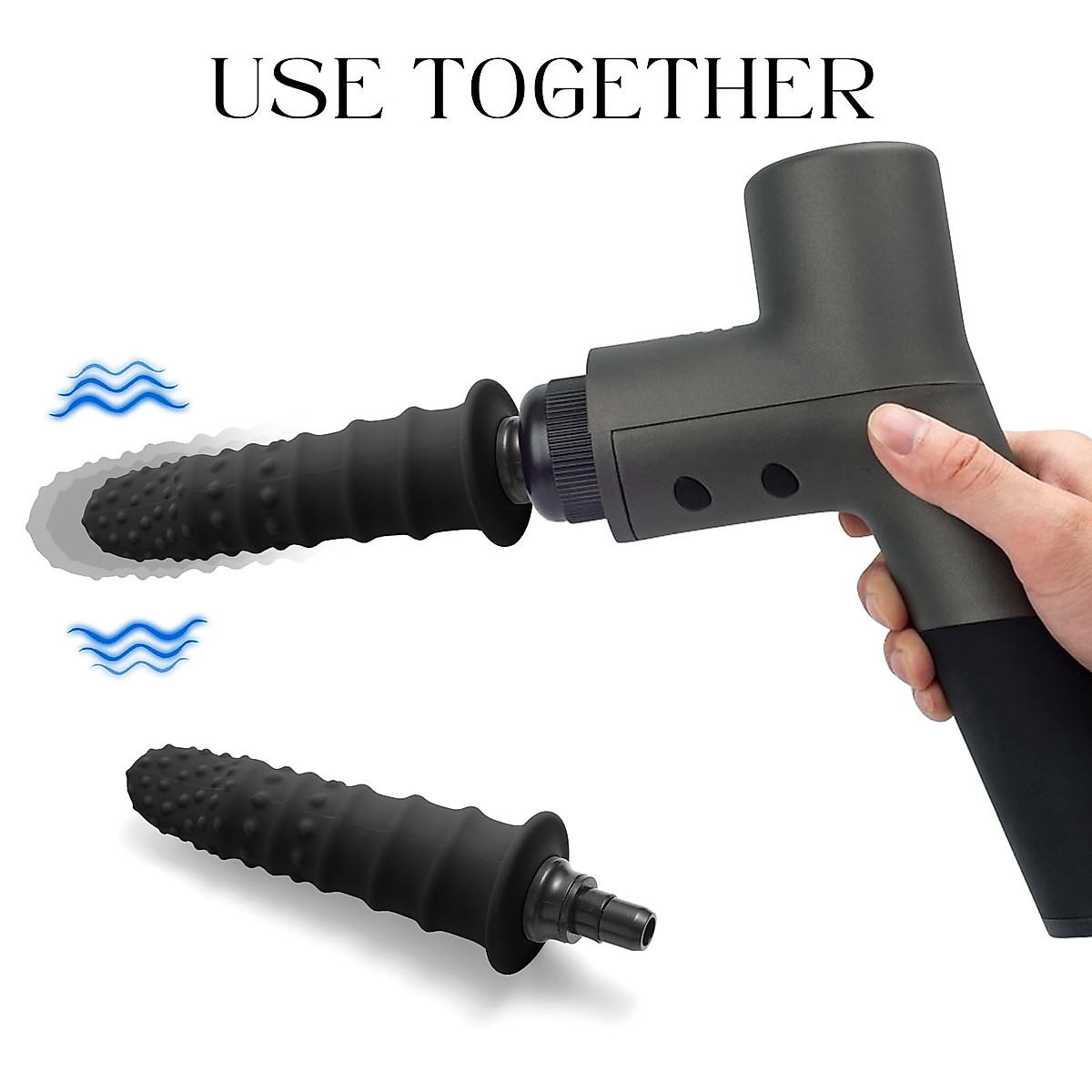 Webelu Black Massage Gun attachmemts, Deep Tissue Massager Attachments, Portable Muscle Massage Gun Accessories