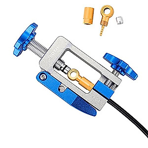 JFOYH 2IN1 Bicycle Hydraulic Disc Brake Needle Driver Insertion Tool with Hose Cutter for MTB and Road Bike (6061 Aluminum Alloy), Compatible with BH90/BH59/Avid/MAGURA/Banjo