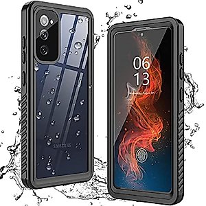 ANTSHARE for Samsung Galaxy S20 FE 5G Case Waterproof, Built in Screen Protector 360° Full Body Heavy Duty Protective Shockproof IP68 Underwater Case for Samsung Galaxy S20 FE 5G 6.5inch Black/Clear