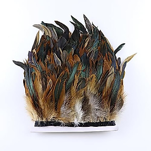2.19yd Natural White Chicken Feathers Trim Fringe Rooster Feather Ribbon for Festival Party Clothing Decoration Craft