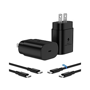 25W Fast Charge Type C Samsung Super Fast Charging 2 Pack with 10FT USB C Cable Charger for Samsung Galaxy S23 Ultra Charger S23/S23+/S22 Ultra/S22+/S22/S21/S20/Z Fold 4,3/Z Flip 4,3 S10/S9/S8