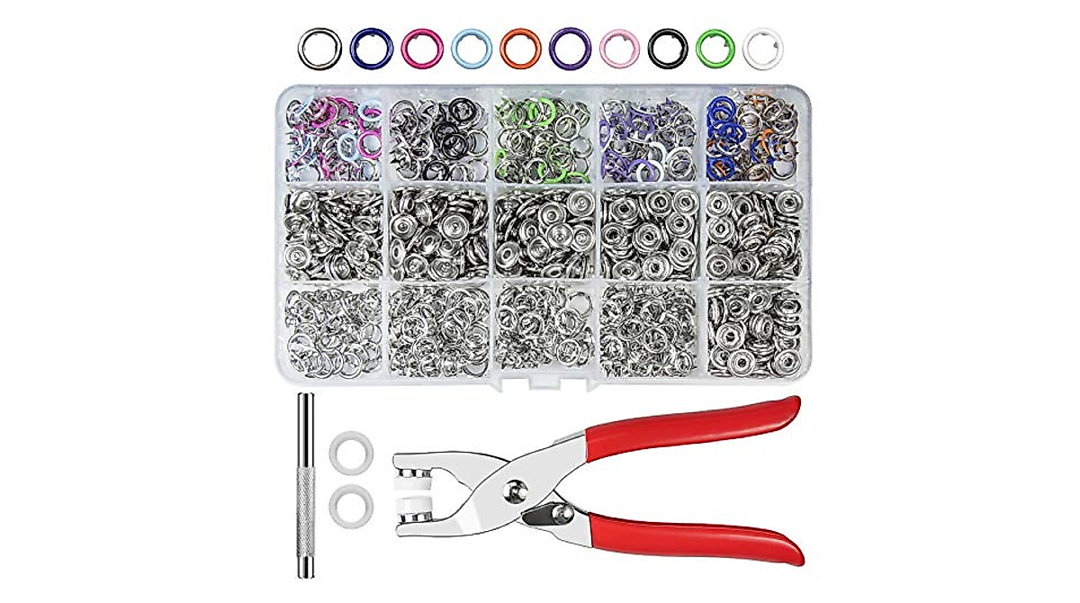 CHEPULA Metal Snaps Kit w/ Pliers - 200 Sets for Sewing DIY