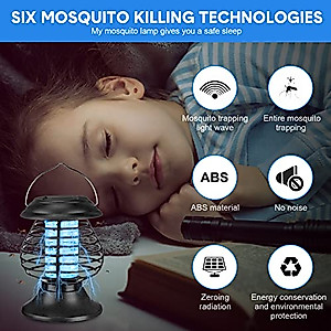 4 Pack Solar Bug Zapper Outdoor Waterproof Mosquito Zapper Outdoor Mosquito Repellent Trap Solar Powered Bug Lights for Outside Fly Mosquito Killer Outdoor for Home Camping Backyard (Novelty Style)