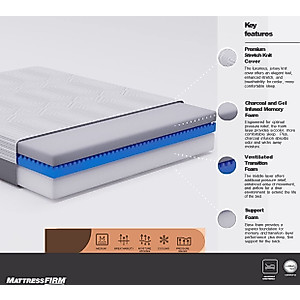 Tulo 12" Gel and Charcoal Infused Mattress in a Box | Memory Foam | Medium Comfort | Cal King Size