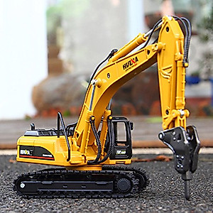 Gemini&Genius Drill Excavator Construction Site Vehicle Toys 1:50 Scale Diecast Digger and Driller Engineering Dump Truck Collectible Toys for Kids and Decoration for House (Demolition Machine)