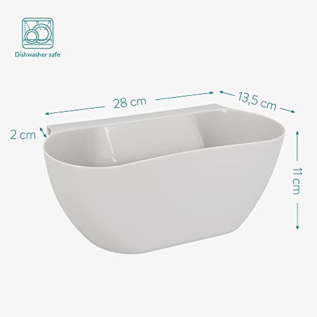 Navaris Hanging Kitchen Waste Bins - Over-Cabinet Garbage Bowl Holder Trash Containers for Collecting Food Scraps and Compost from Counter - Set of 2