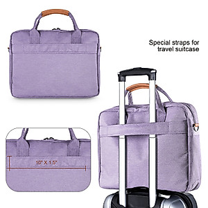 E-Tree Laptop Bag for Women, 15.6 inch Shockproof Padded Laptop Case Briefcase Computer Bag Messenger Bag Work Bag 15 inch Purple