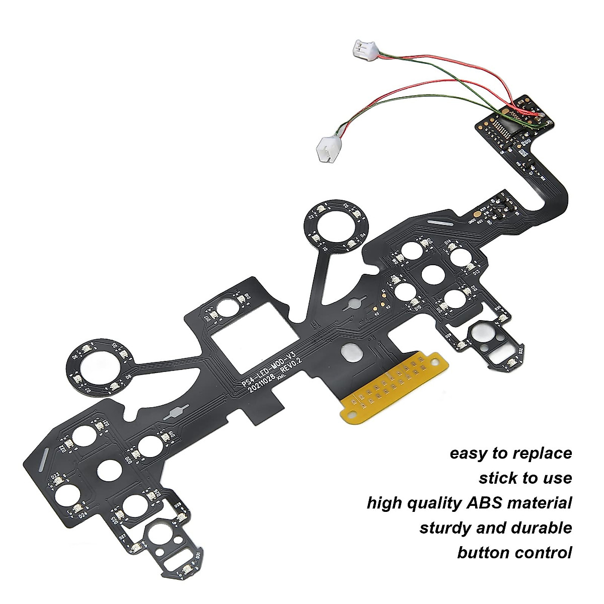 wendeekun Controller Repair Kit for Ps4, Luminated Gamepad Buttons 8 Colors 19 Modes DIY Repair Replacement Kit, Led Buttons Kit for Ps4 Controller, Include Screwdriver/Joystick Buttons/Light Board