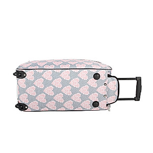 Betsey Johnson Designer Carry On Luggage Collection - Lightweight Pattern 22 Inch Duffel Bag- Weekender Overnight Business Travel Suitcase with 2- Rolling Spinner Wheels (CHEVRON HEARTS, One Size)